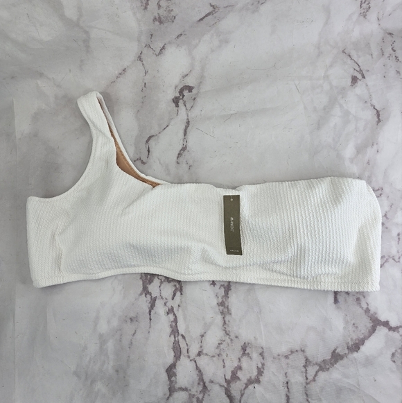 J. Crew | Swim | J Crew Swim Top White Textured One Shoulder Bikini ...